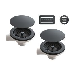 Two-way ABS waste kit 90mm black | Homefinishing